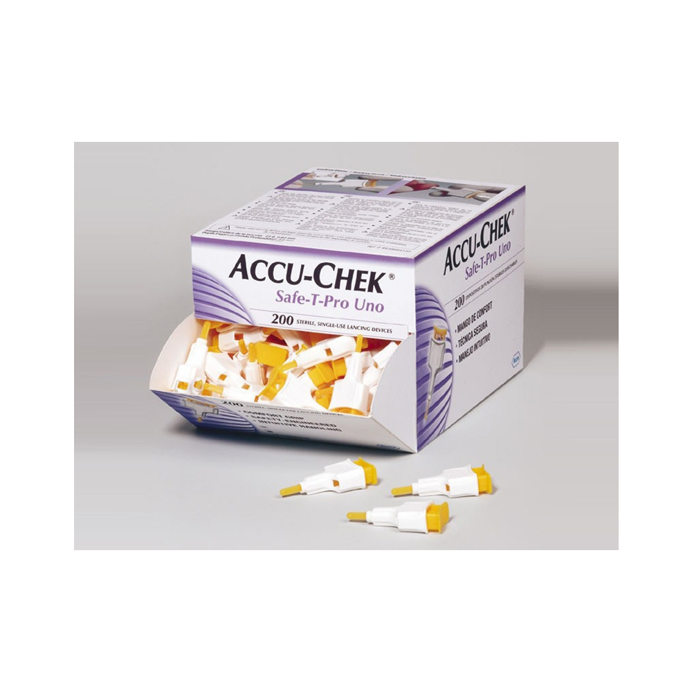 Accu-Chek Safe-T-Pro Uno lancettes | 200 pièces stériles à usage unique ...
