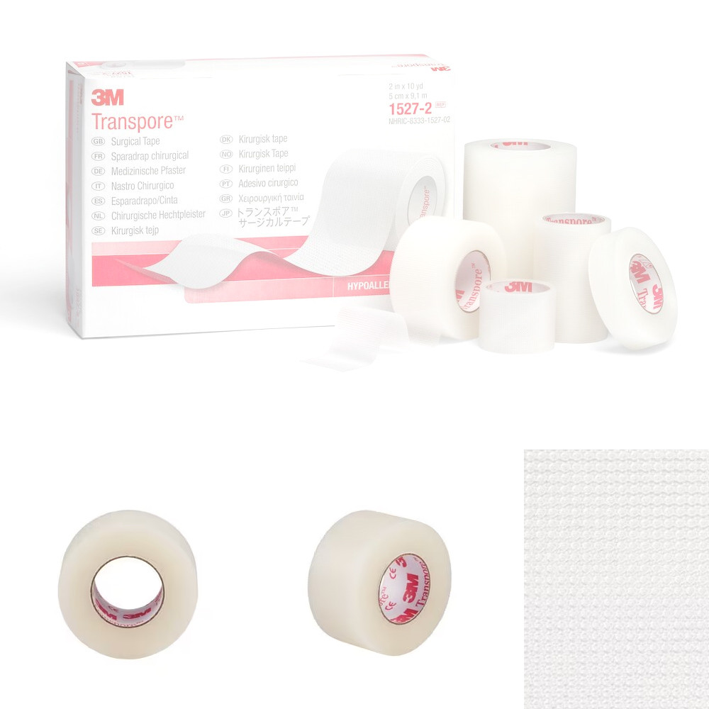 3M Transpore Adhesive Plaster 2.5cm x 9.1m 12 pieces - 1527-1 ...